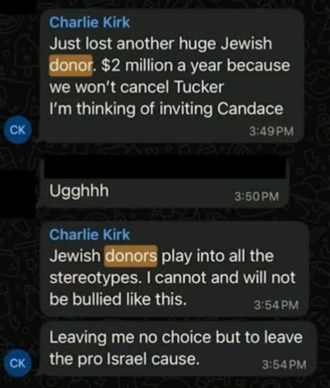 Candace Owens has posted text messages from Charlie Kirk she has ...