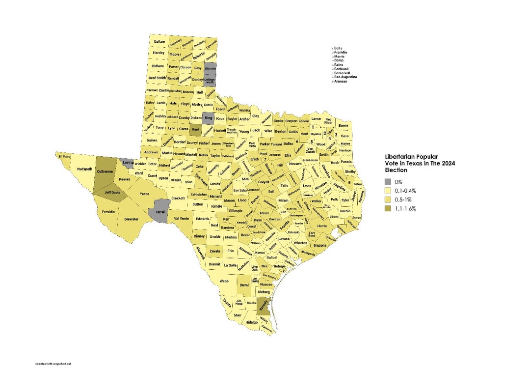 Libertarian Party Popular Vote in Texas (2024 Presidential Election ...