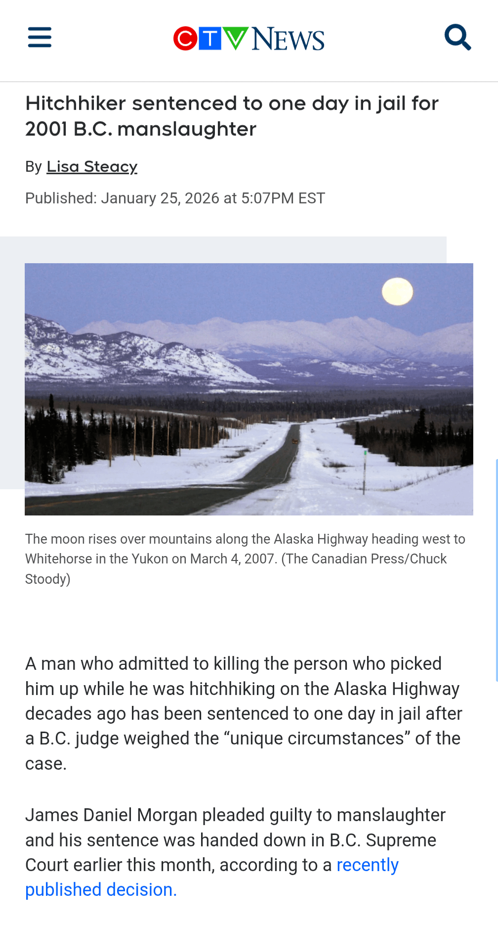 Meanwhile in Canada: Man gets just one day jail sentence for murder ...