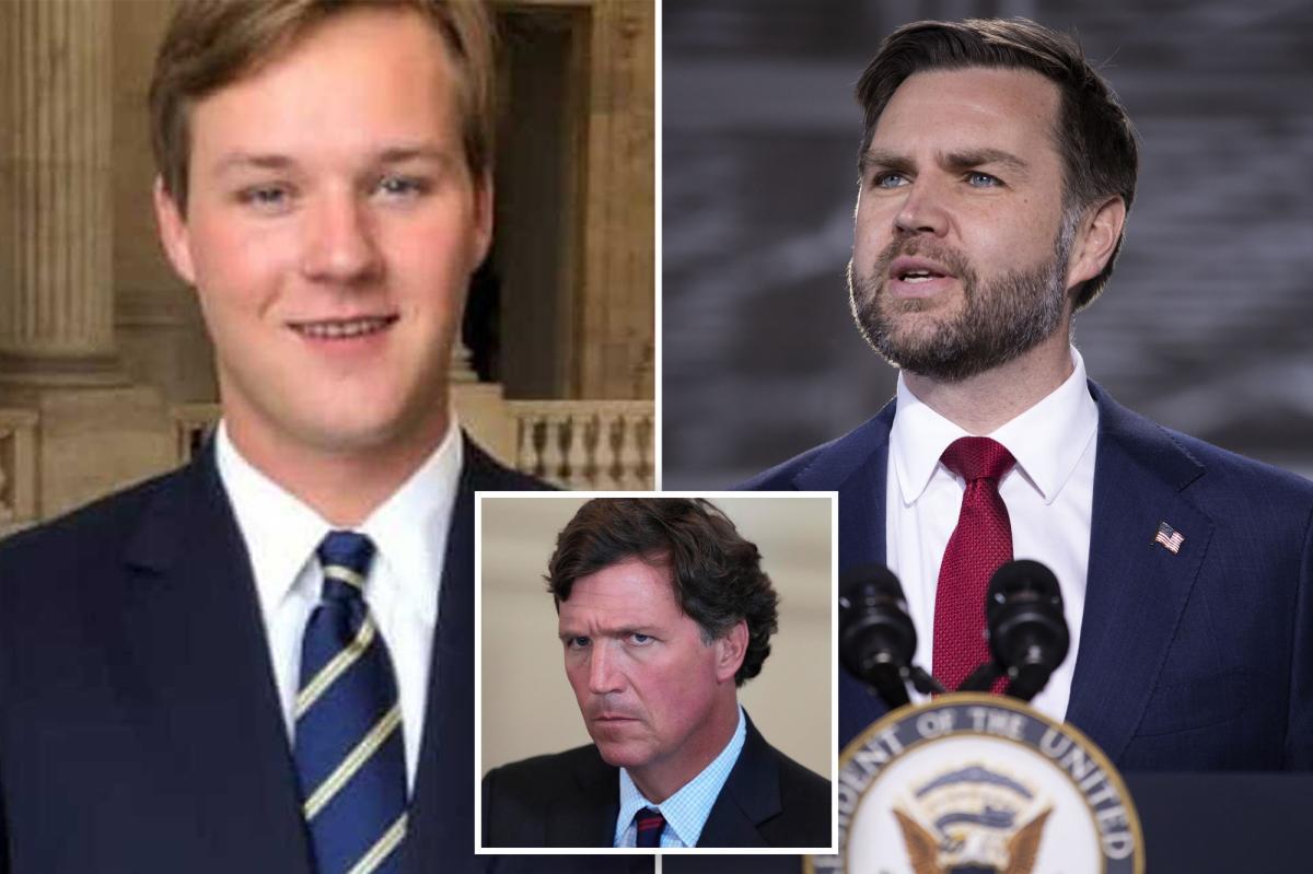 Tucker Carlson's son exits JD Vance's press team amid escalating feud ...